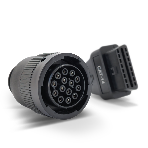Catapiller 14 PIN J1939 to 16 PIN OBD-II Adapter cable – AutoPi.io Shop